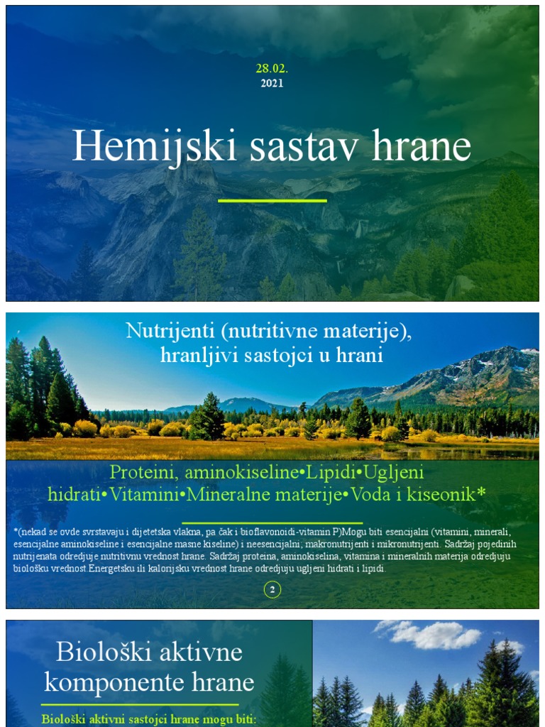 Hemijski Sastav Hrane | PDF
