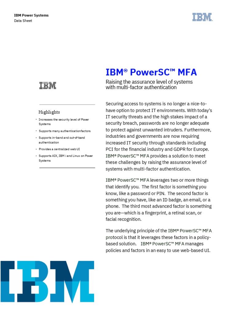 IBM® PowerSC™ MFA - Raising The Assurance Level of Systems With Multi-Factor Authentication ...