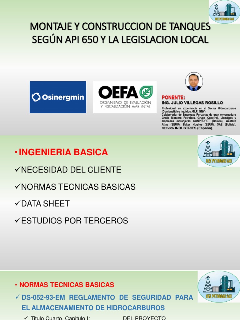 Construcción de Tanques API 650 | PDF | Evaluación de impacto ambiental ...