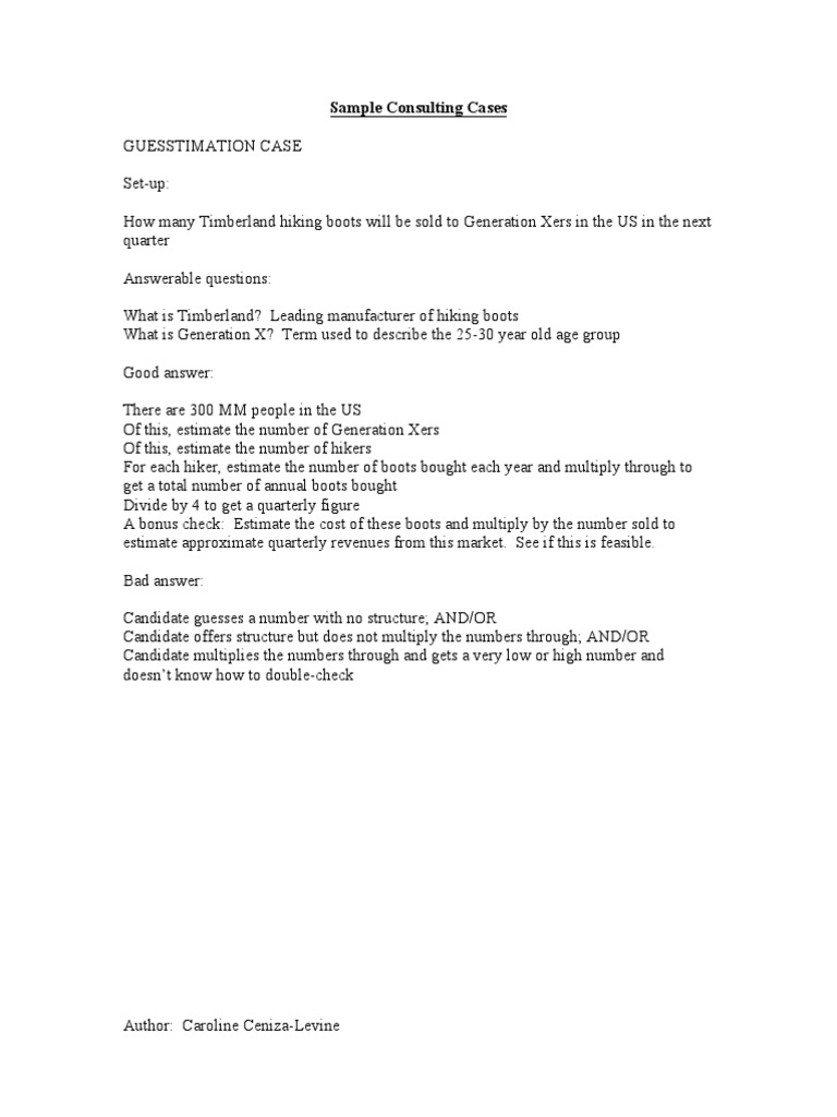 Sample Consulting Case Studies | PDF | Inventory | Strategic Management