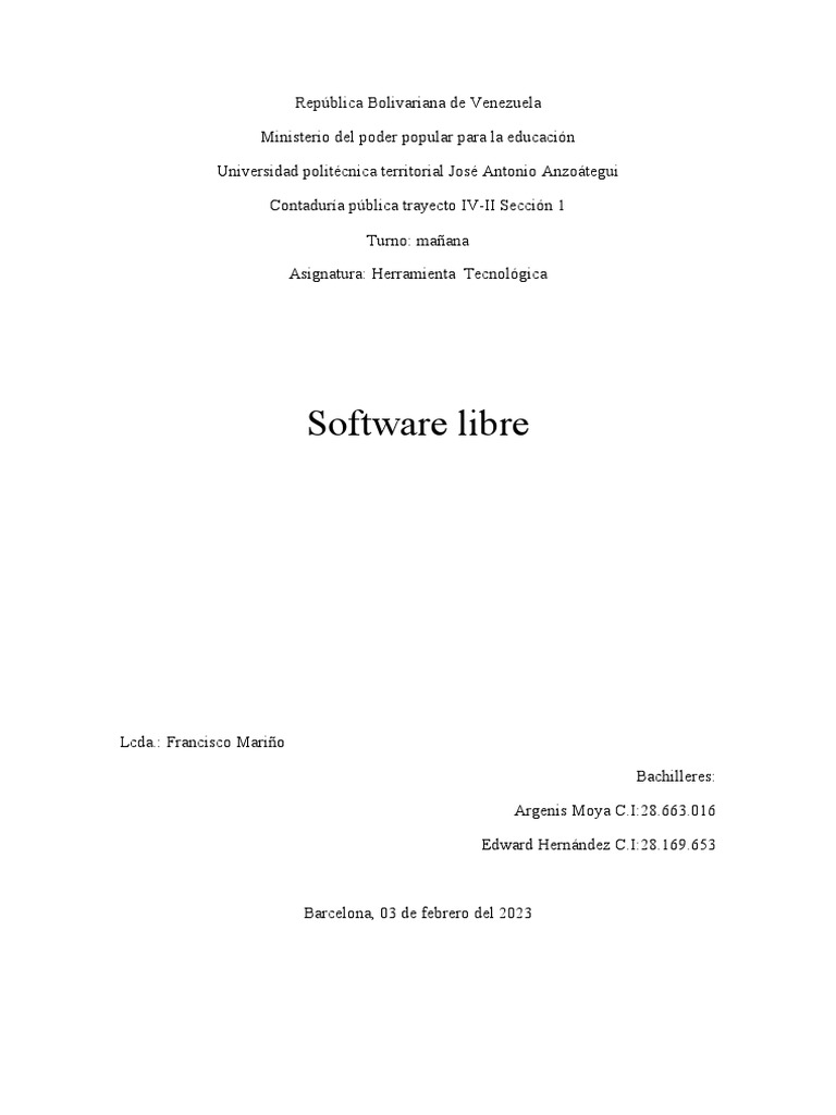 Software Libre | PDF | Software libre | Software