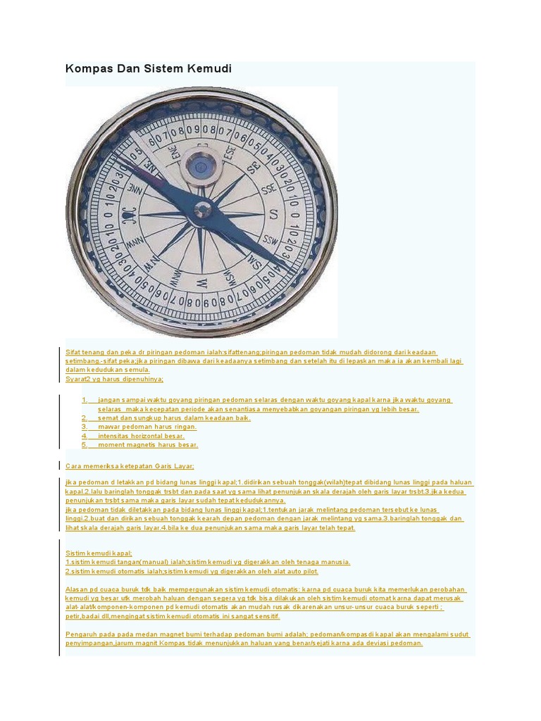 Kompas Dan Sistem Kemudi | PDF