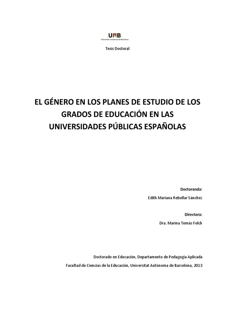 Análisis de la inclusión del género en los planes de estudio de los ...