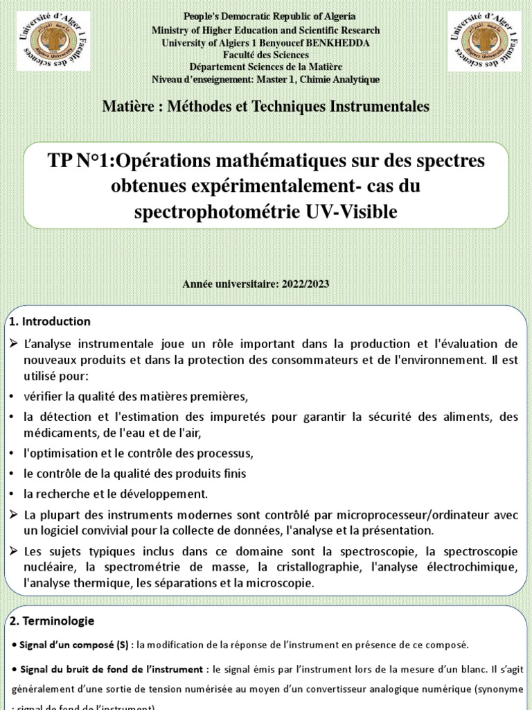 TP1 Mti | PDF | L'absorbance | Optique