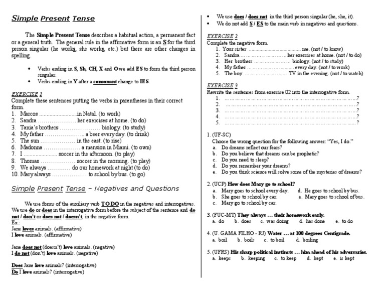 Simple Present Task 01 | PDF | Cognitive Science | Human Communication