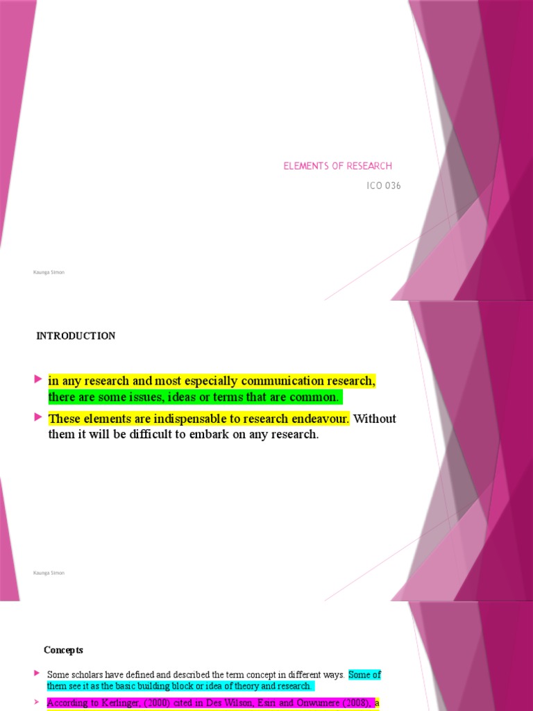 Elements of Research | PDF | Dependent And Independent Variables | Concept