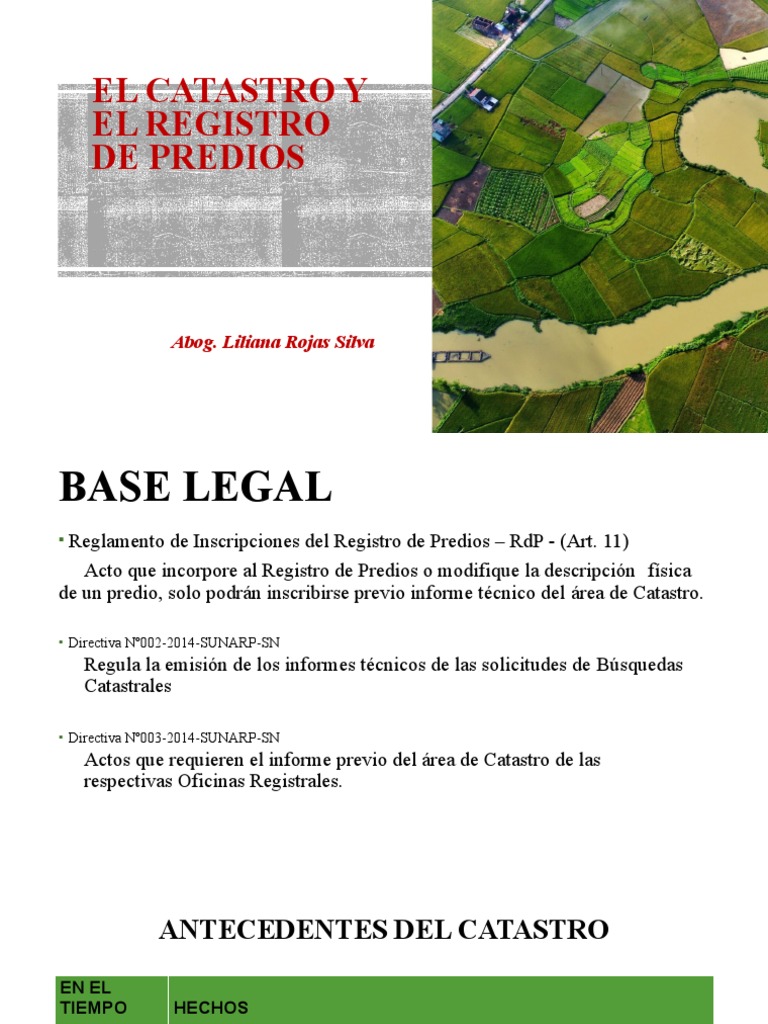 El Catastro y el Registro de Predios.pptx | PDF