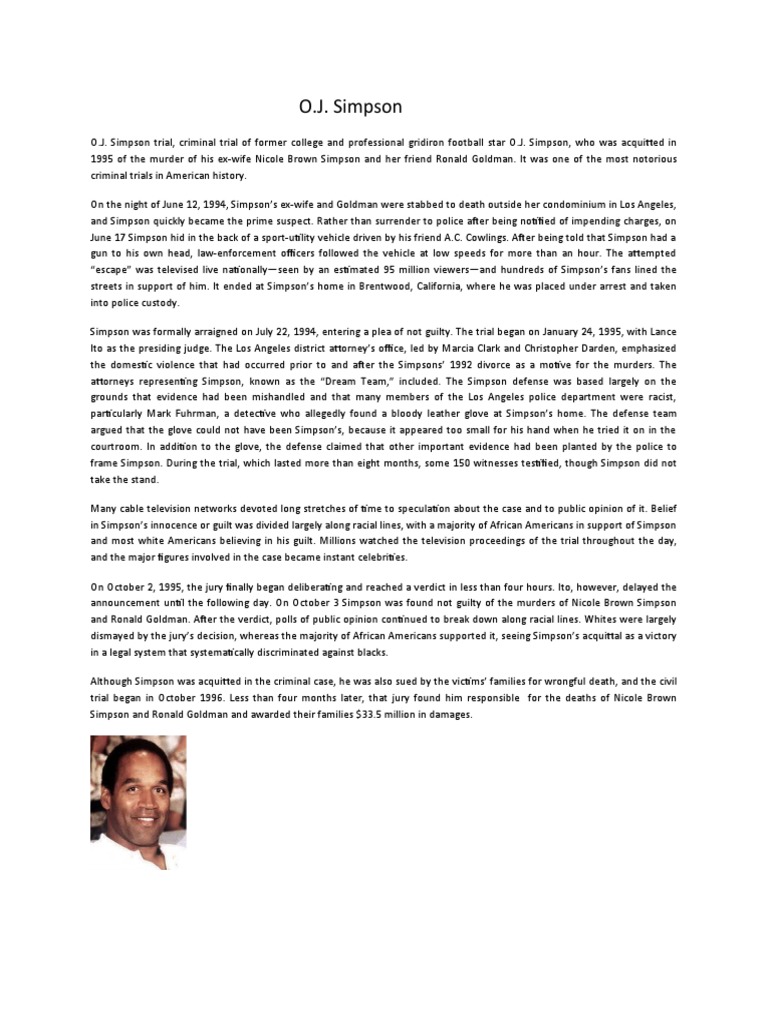 O.J. Simpson | PDF | Legal Procedure | Criminal Law