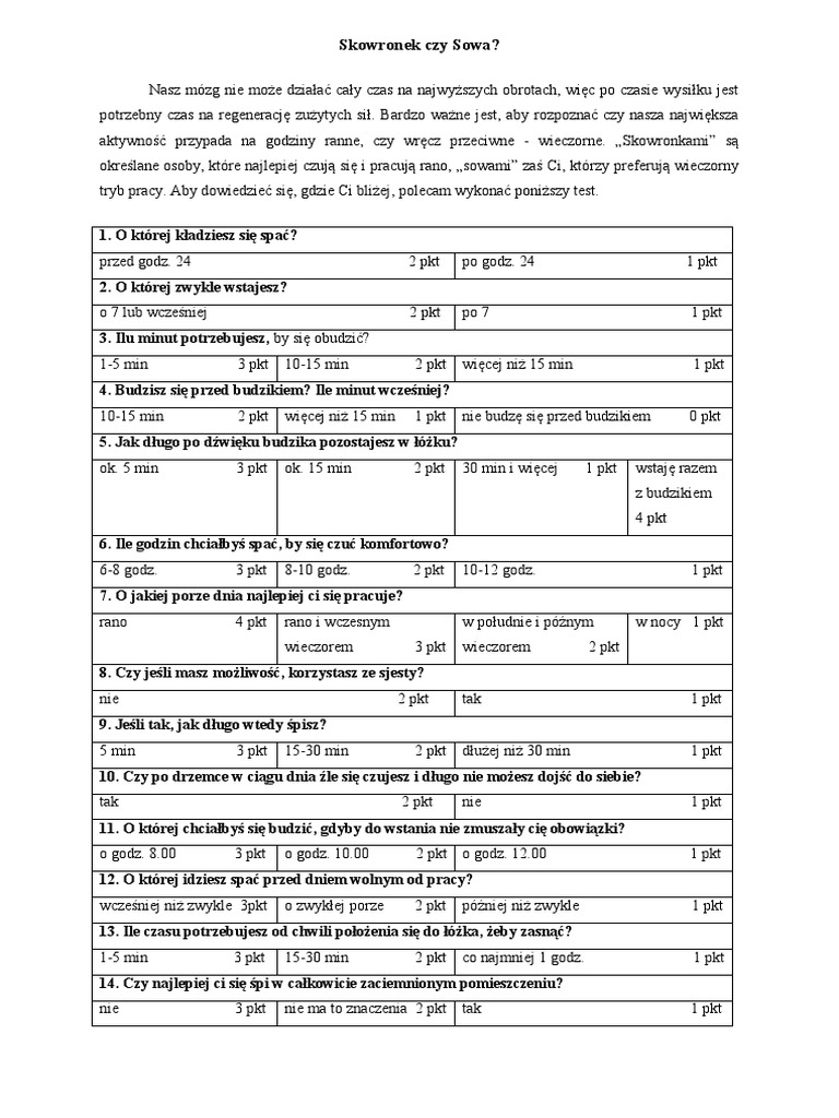 Skowronek Sowa | PDF