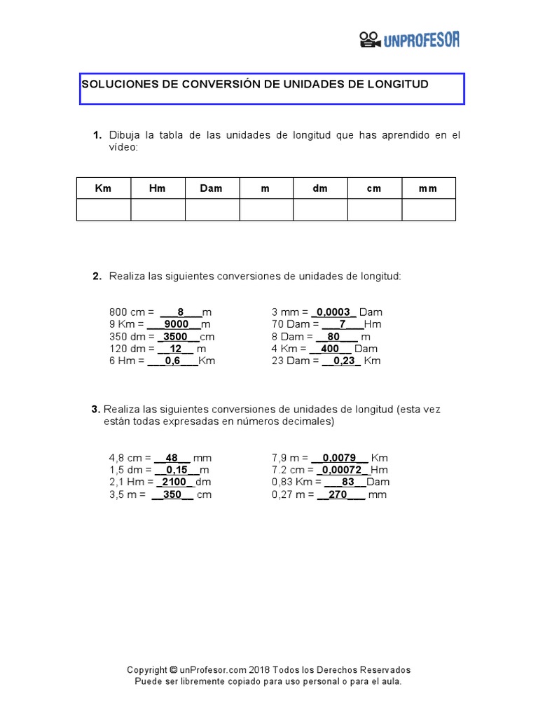 Solucion Conversion de Unidades de Longitud 2533 PDF | PDF