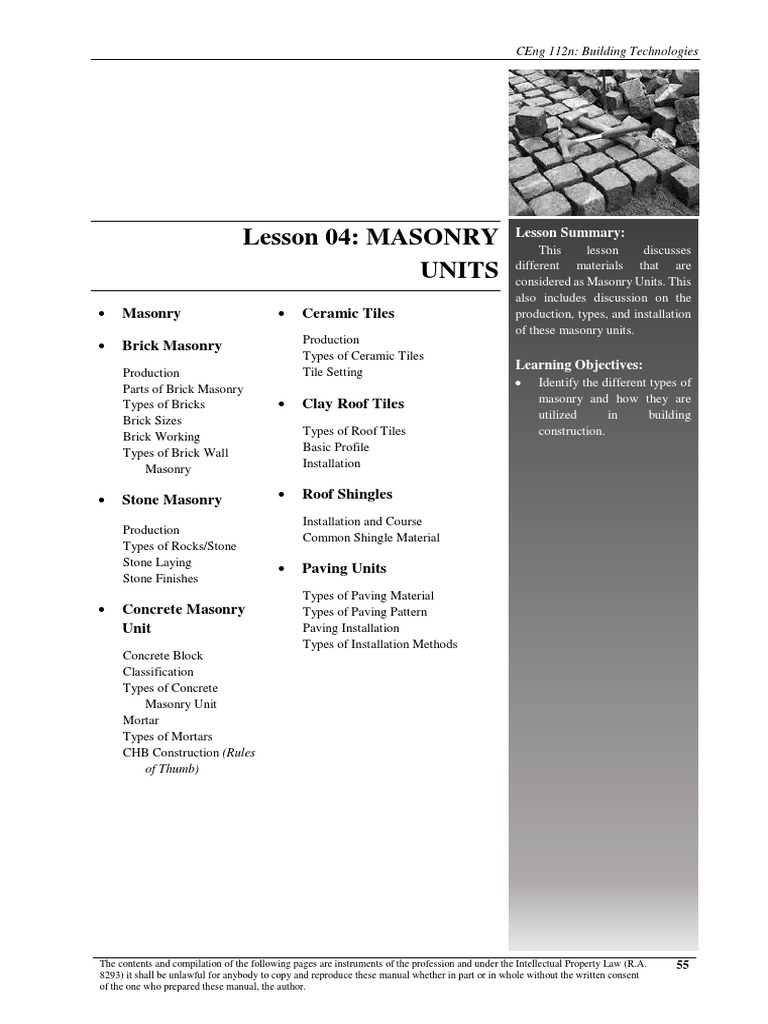 Lesson 04 | PDF | Masonry | Brick