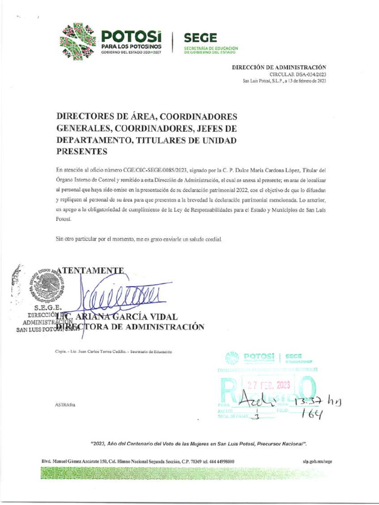 Circular Dsa-034-2023 | PDF