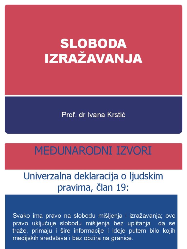 Sloboda Izrazavanja | PDF
