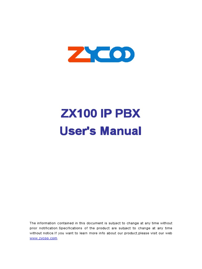 ZX100 User Manual - en v1.1 PDF | PDF | Voice Over Ip | Voicemail