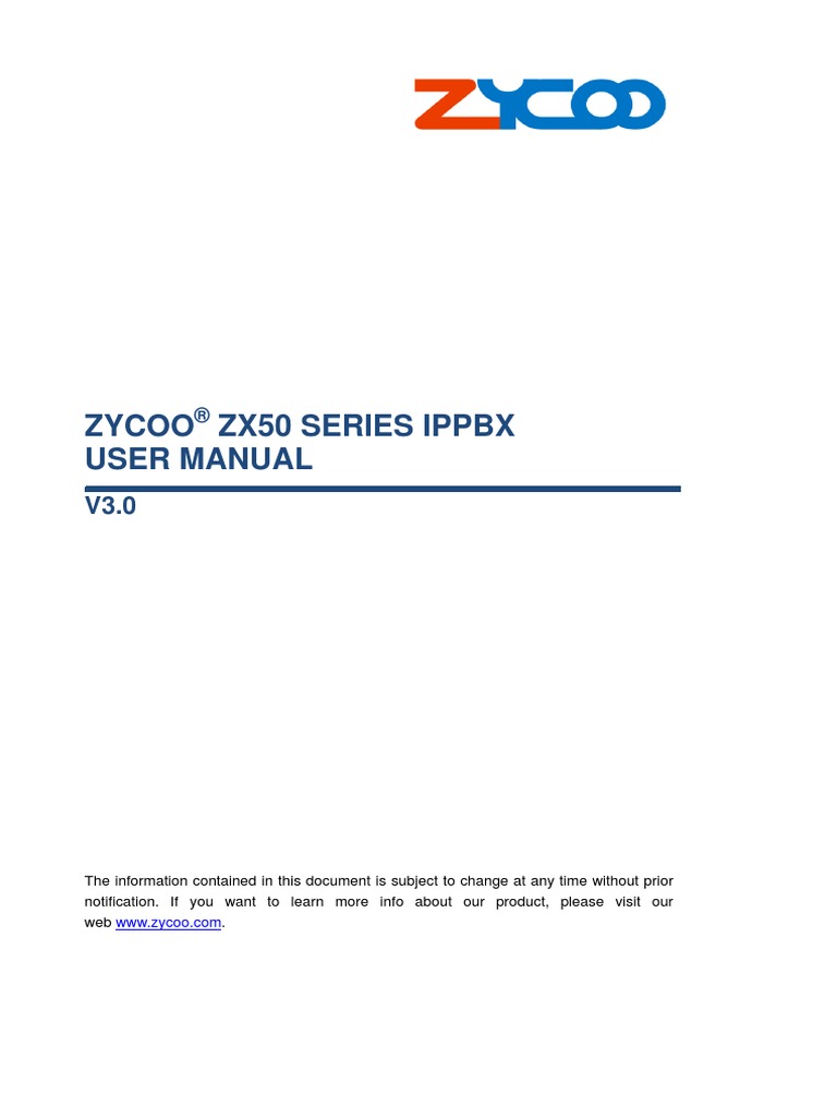 ZX50 User Manual - en v3.0 | PDF | Voice Over Ip | Session Initiation Protocol