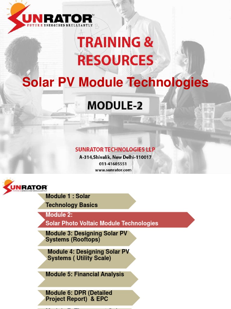 Module2-Solar PV Modules Technologies | Download Free PDF | Thin Film Solar Cell | Photovoltaics