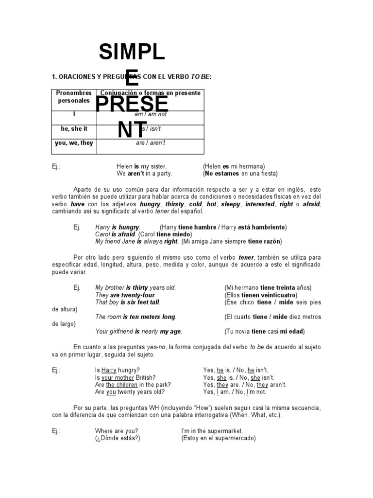 Simple Present | PDF | Verbo | Asunto (gramática)