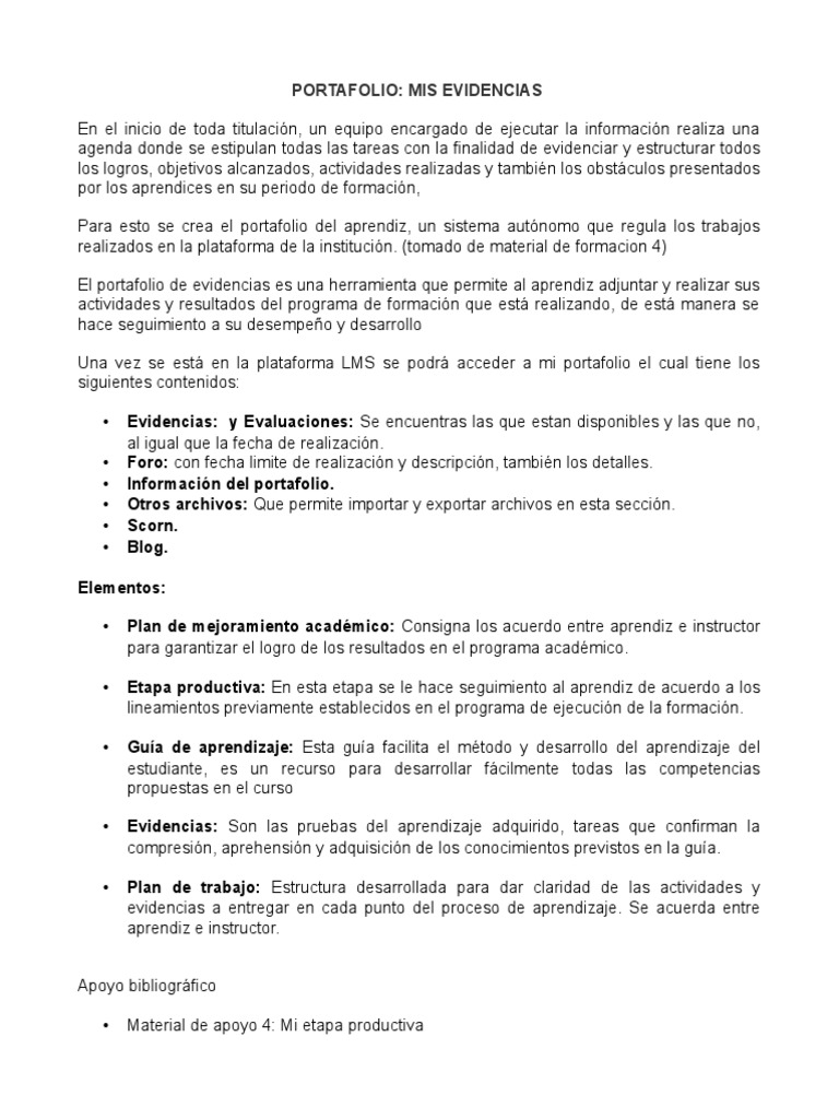 Portafolio de Evidencias Académicas | PDF | Aprendizaje | Informática