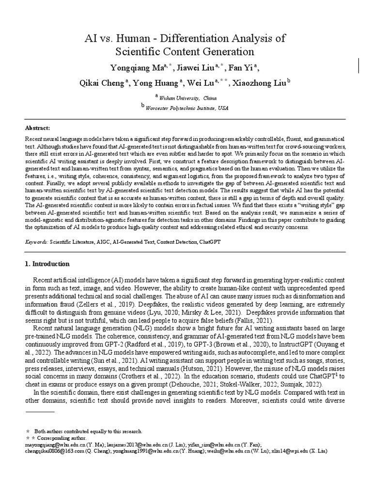 AI vs. Human - Differentiation Analysis of Scientific Content ...