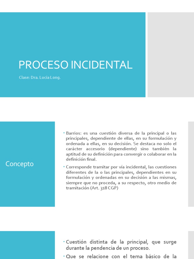 Proceso Incidental | PDF | Sentencia (ley) | Apelación