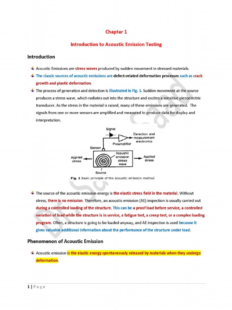 ASNT Acoustic Emission Testing (AE) Level III Notes | PDF