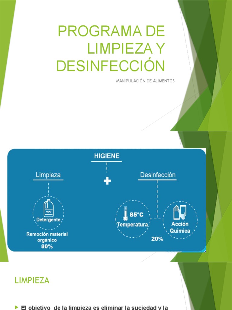 Programa de Limpieza y Desinfección | PDF | Detergente | Ácido