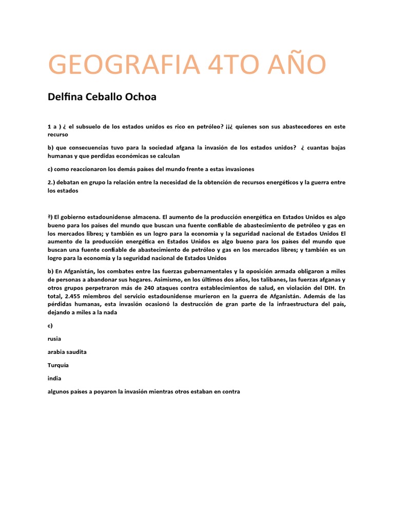 GEOGRAFIA 4TO AÑO - Docx DELFINA CEBALLO 29 08 | PDF | Política ...