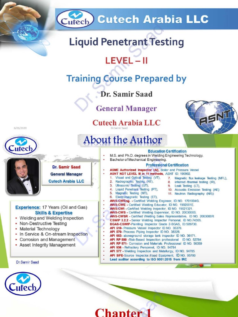 ASNT Liquid Penetrant Testing (PT) Level II | PDF
