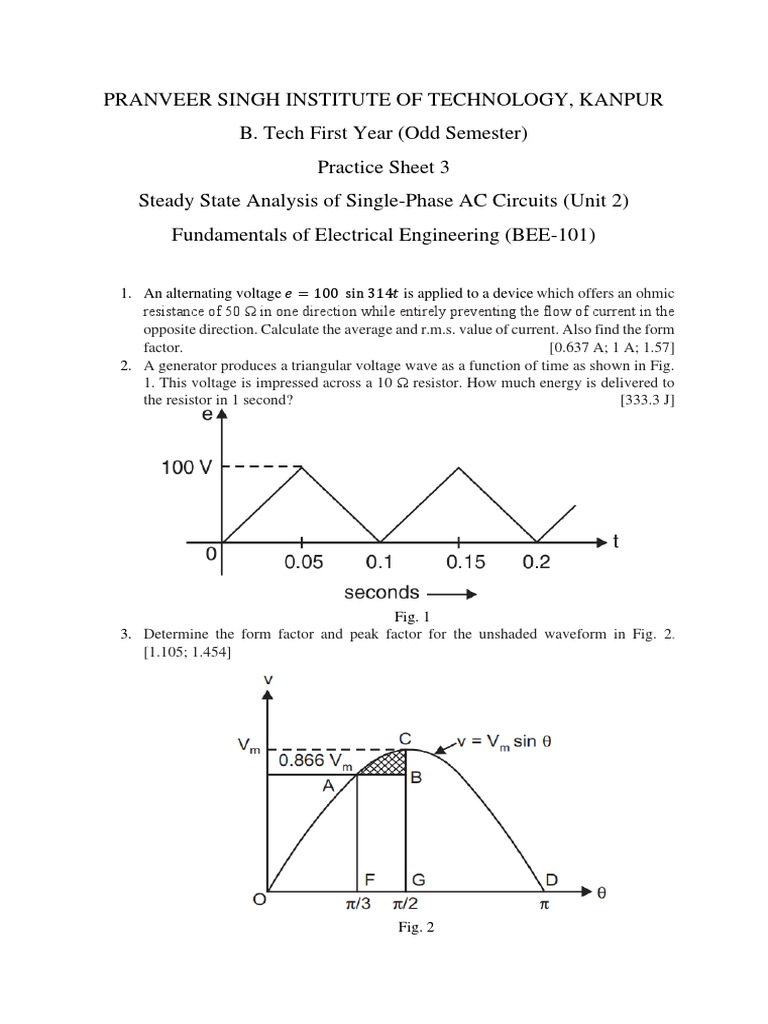 An Alternating Voltage 100 314 Is Applied To A Device | Download Free PDF | Alternating Current ...
