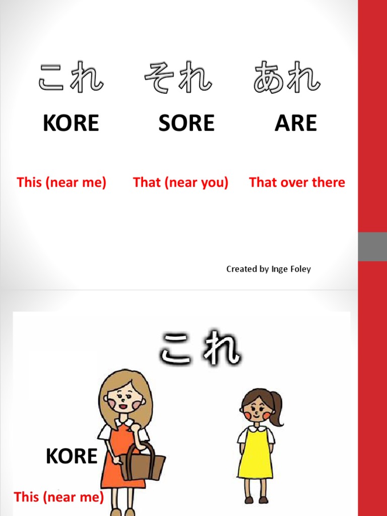Understanding Kore, Sore, Are in Japanese | PDF