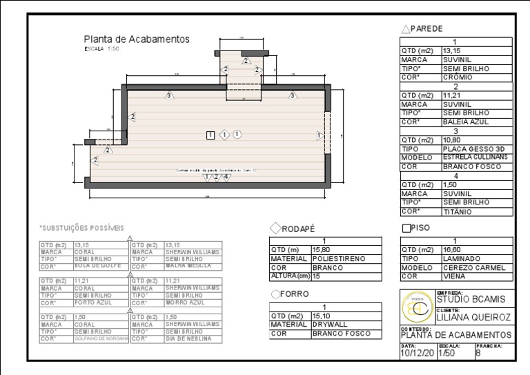 Planta de Acabamentos | PDF | Revestimentos de parede