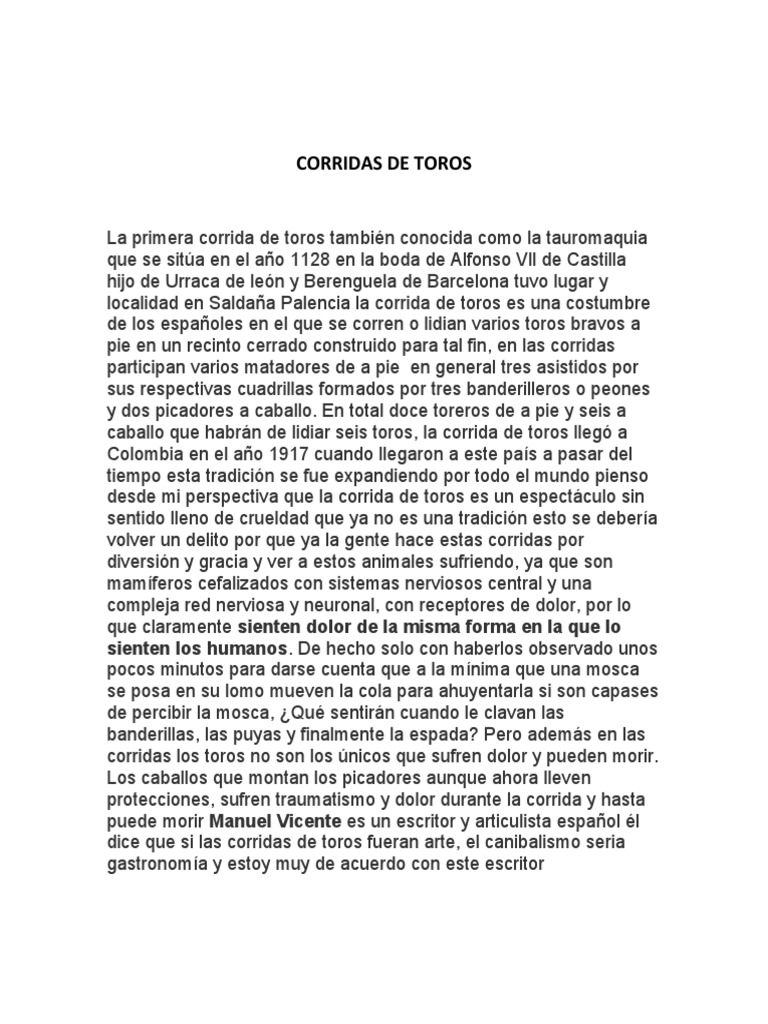 Corridas de Toros | PDF | Toreo