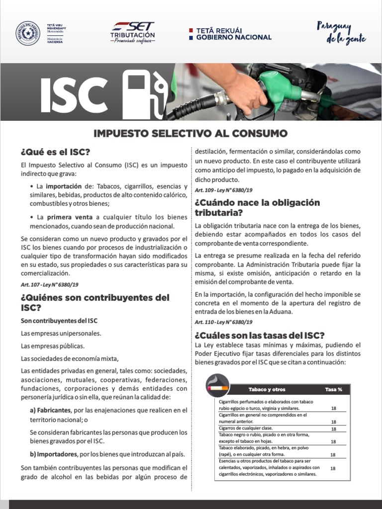 Cartilla Informativa Sobre El ISC | PDF | Impuestos | Cigarrillo