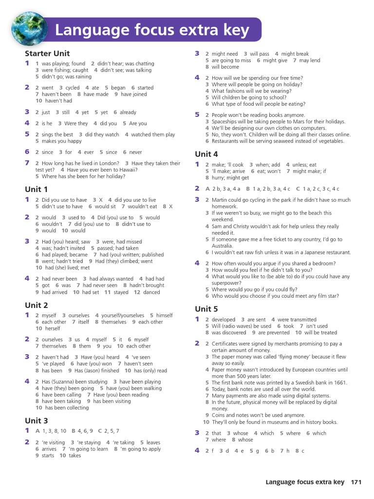 Workbook Language Focus Extra Key PDF | PDF | Language Arts & Discipline | Home & Garden
