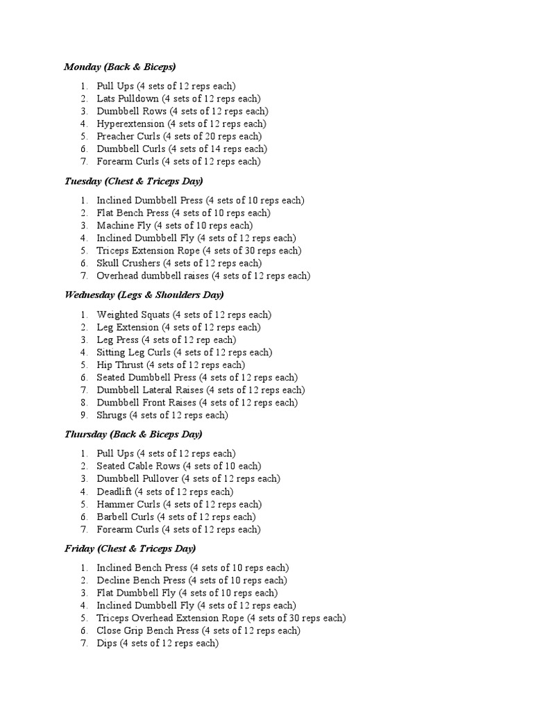 Workout Plan Advanced | PDF