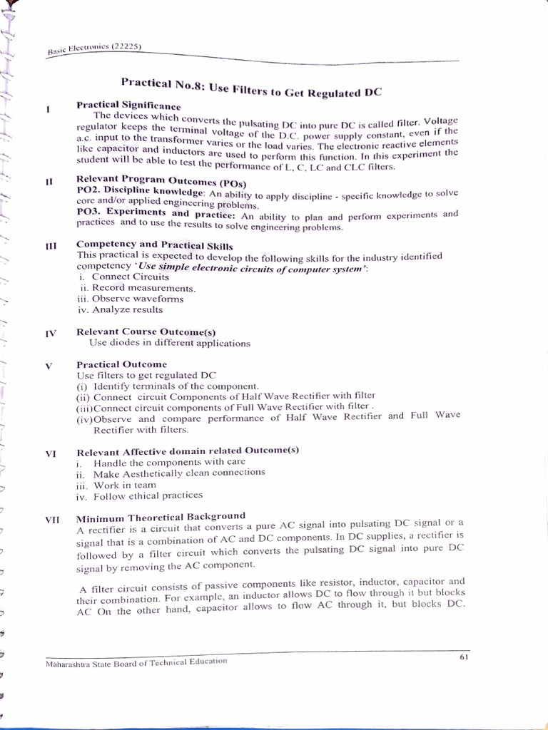 BEC Exp8 PDF | PDF | Rectifier | Electronic Filter