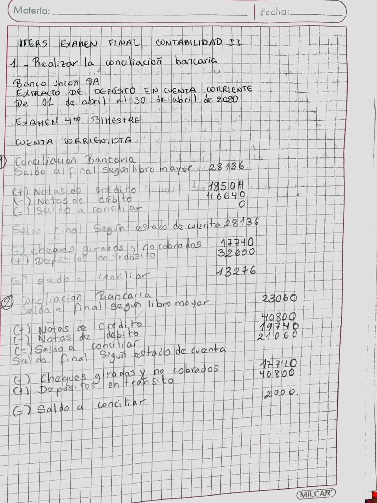 Conciliación Bancaria Bianca PDF | PDF
