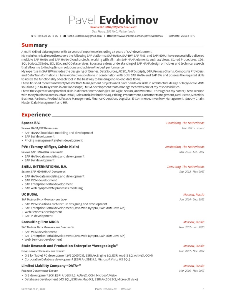 Pavel Evdokimov CV PDF | PDF | Esri | Arc Gis