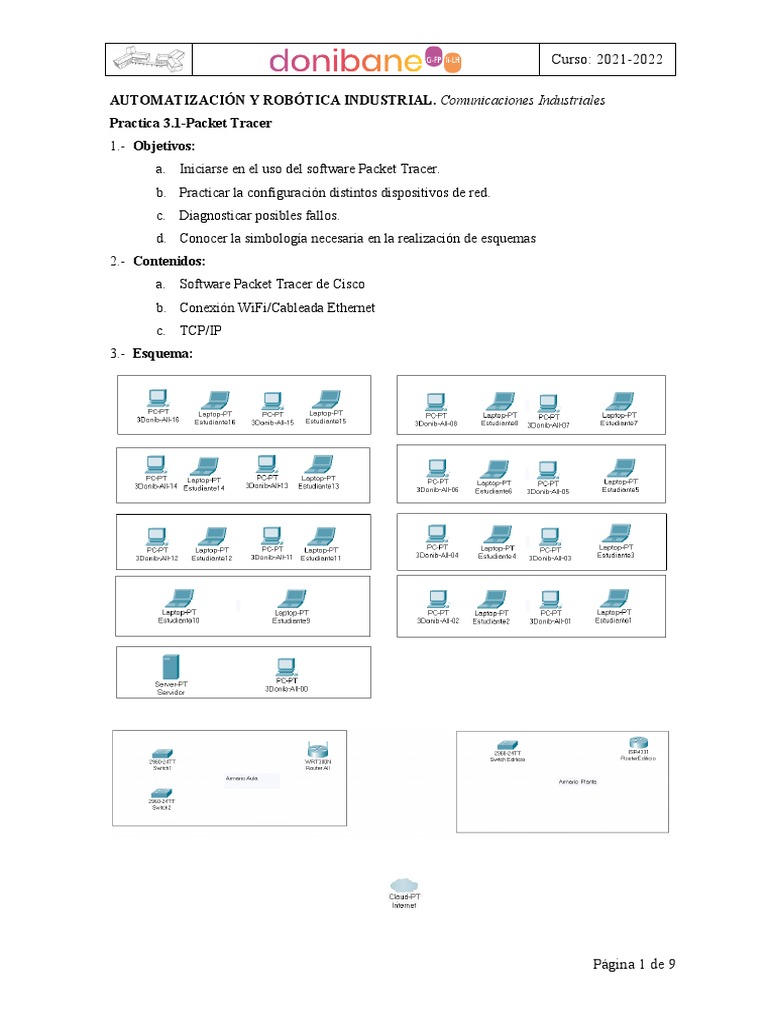 Practica 3.1-Packet Tracer | PDF | Dirección IP | Enrutador (Computación)