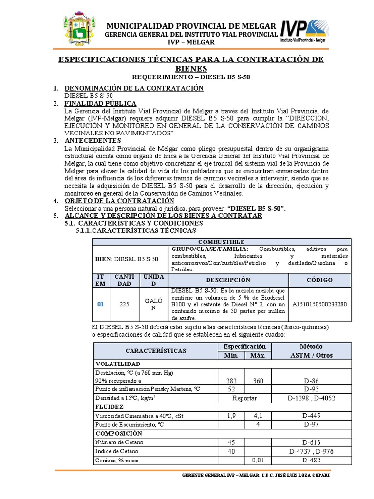 TDR - Diesel B5 S-50 | PDF | Biodiésel | Combustible diesel