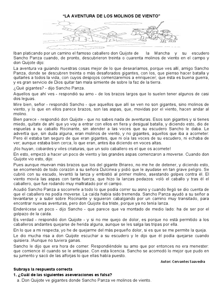 LA AVENTURA MOLINOS DE VIENTO Comuni 26 27 Abril | PDF | Don Quijote