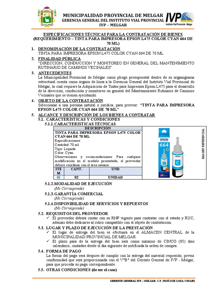 TDR - Tintas para Impresora Epson L475 Ivp - 2020 | PDF | Impresora (Computación) | Equipo de ...