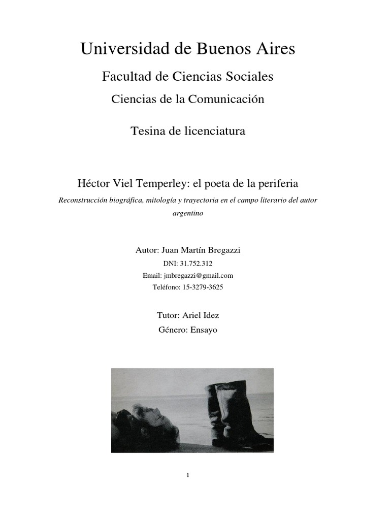 Tesis Hector Viel Temperley El Poeta de | PDF | Autor Tesis Hector Viel Temperley El Poeta de | PDF | Autor