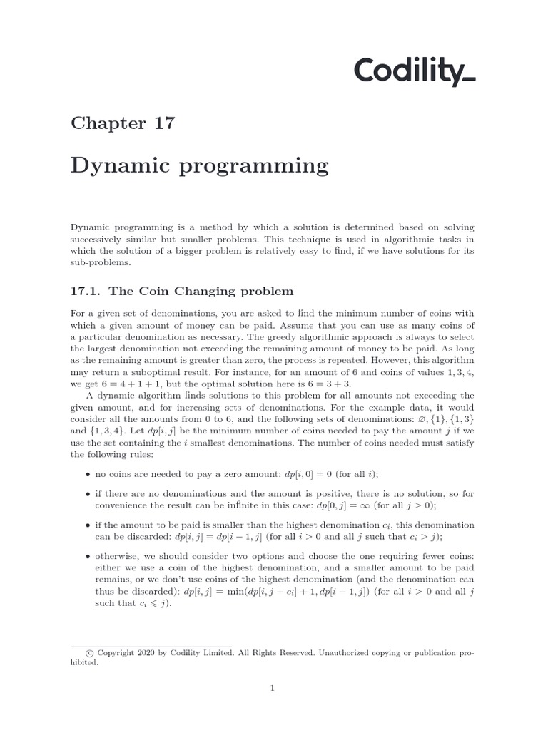 Chapter17 - Dynamic Programming PDF | Download Free PDF | Dynamic Programming | Computational ...