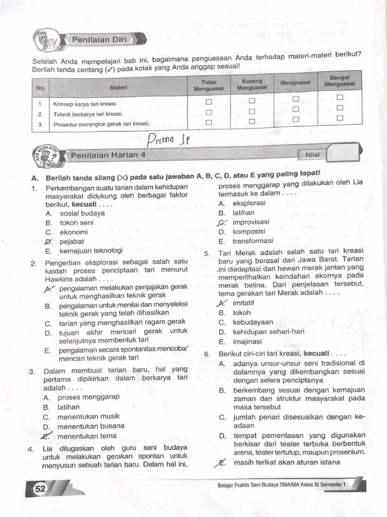 PRISNA JANUAR PUTRI XI IPA 1 Seni Budaya | PDF