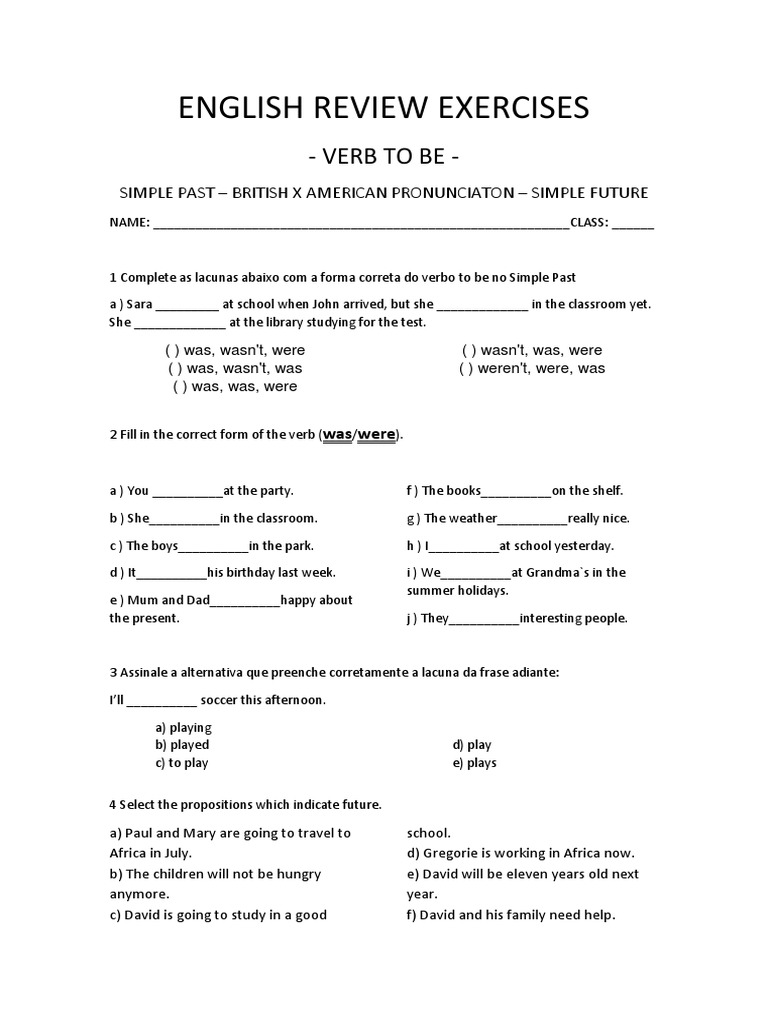 English Review Exercises | PDF | Language Arts & Discipline