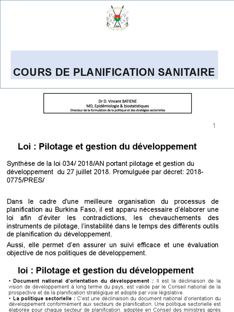 Cours de Planification Sanitaire | PDF | Finance et gestion monétaire