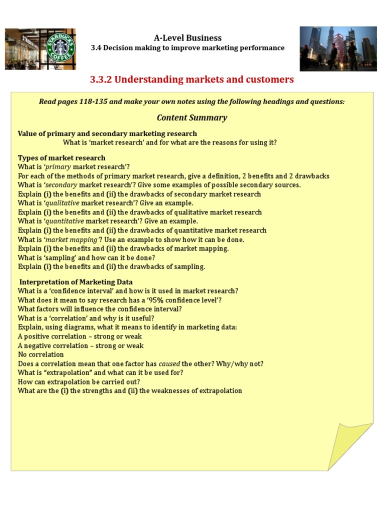 3.3.2 Understanding Markets and Customers: Content Summary | PDF