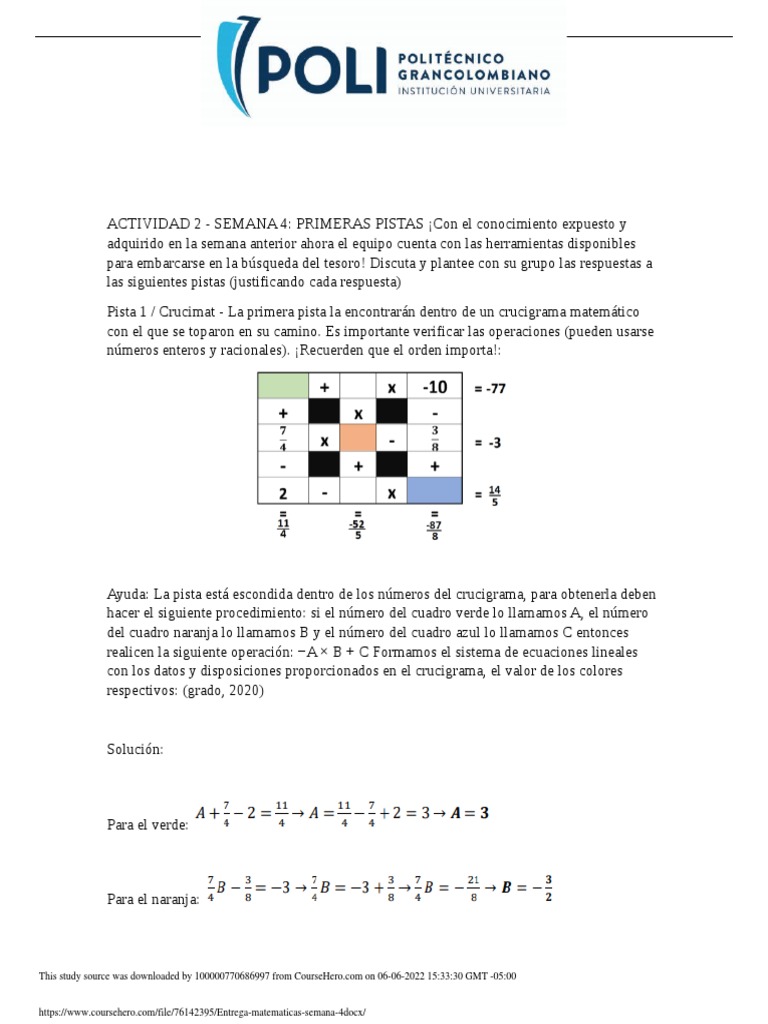 Entrega Matematicas Semana 4 | PDF | Loseta Entrega Matematicas Semana 4 | PDF | Loseta