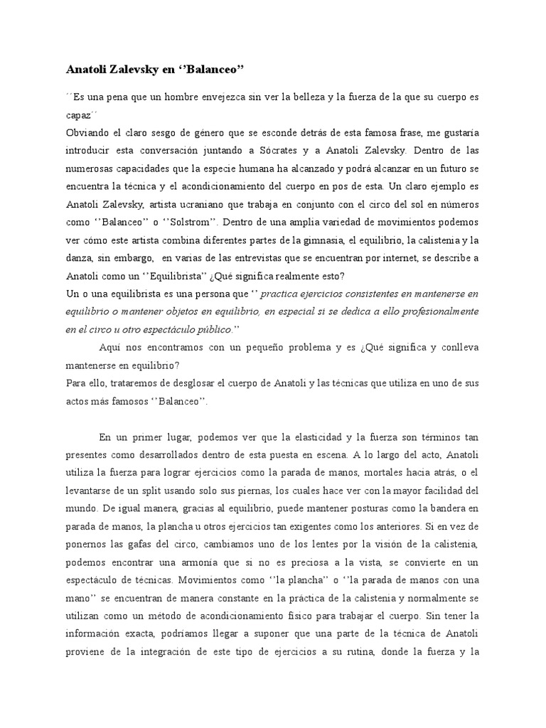 Anatoli Zalevsky en 'Balanceo'' PDF | PDF | Bailes | Fuerza